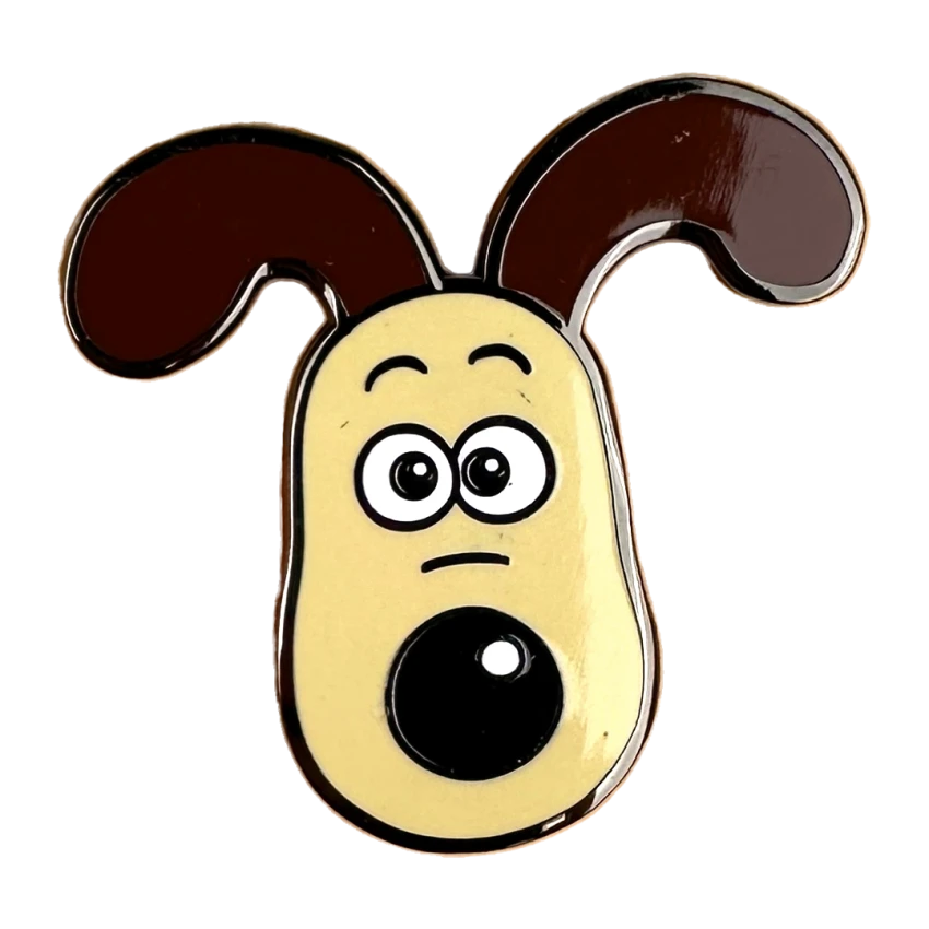 Wallace and Gromit - Gromit Head Pin Badge – The Forgotten Toy Shop